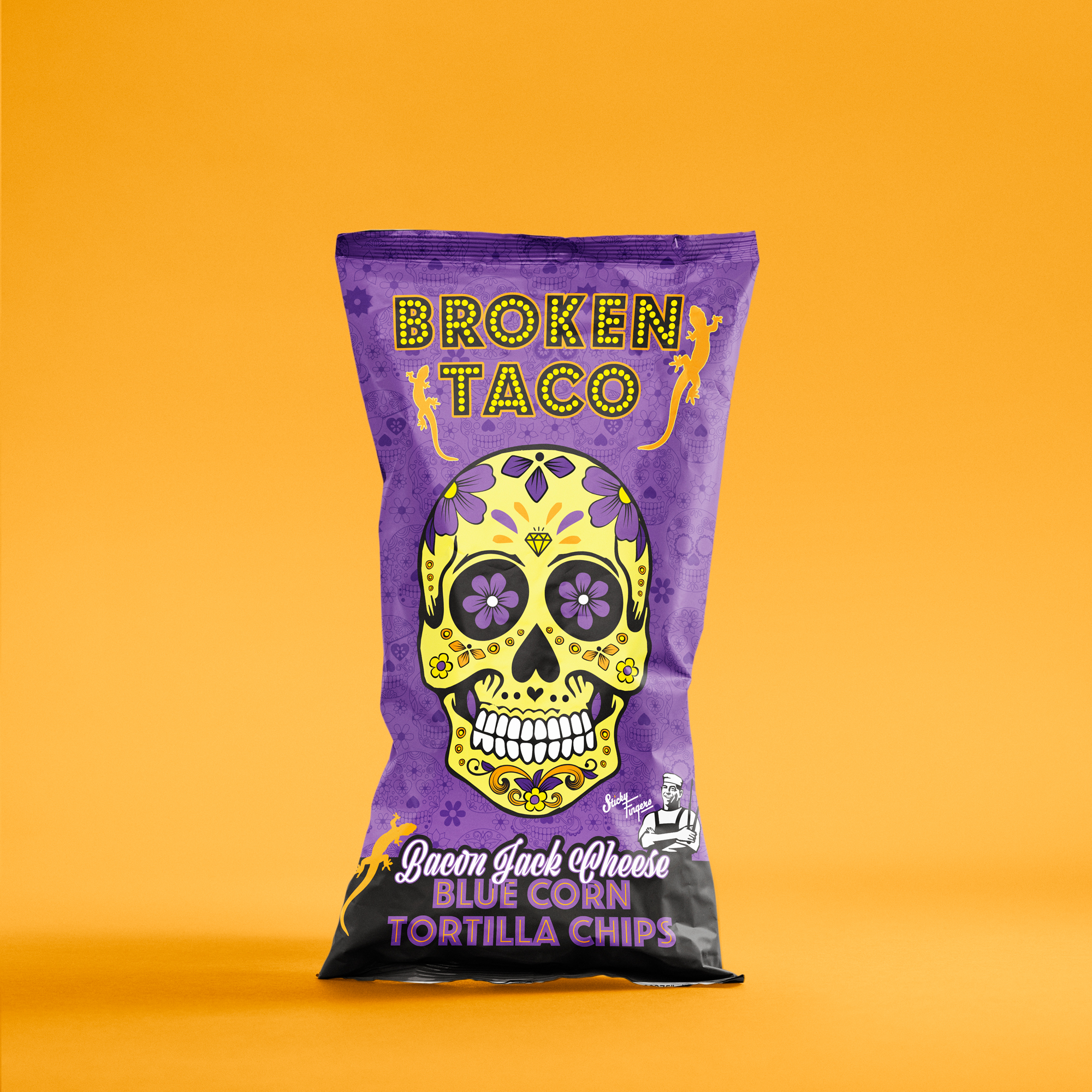 Bacon Jack Cheese Blue Corn Tortilla Chips | Broken Taco