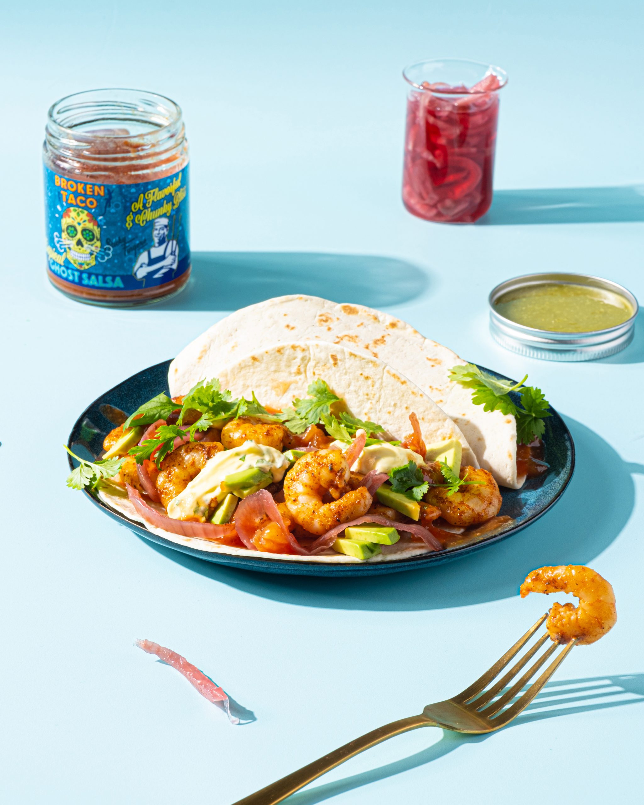 Reketaco med korianderdressing | Oppskrift fra Broken Taco